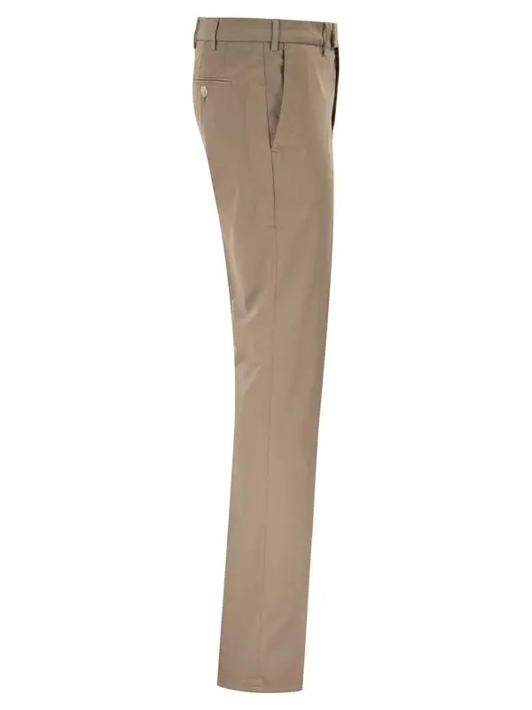 Brunello Cucinelli Italian Fit Cotton Gabardine Trousers - Multicolor