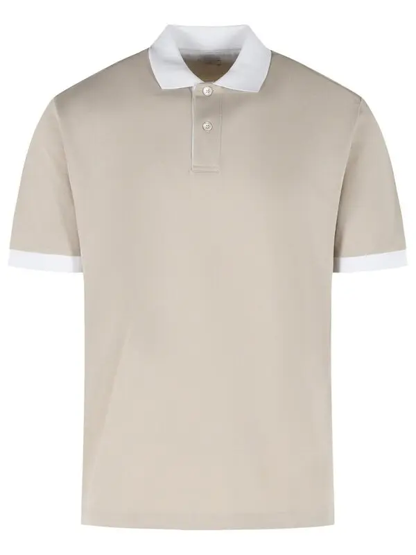 Eleventy Beige Cotton Polo Shirt - Cream