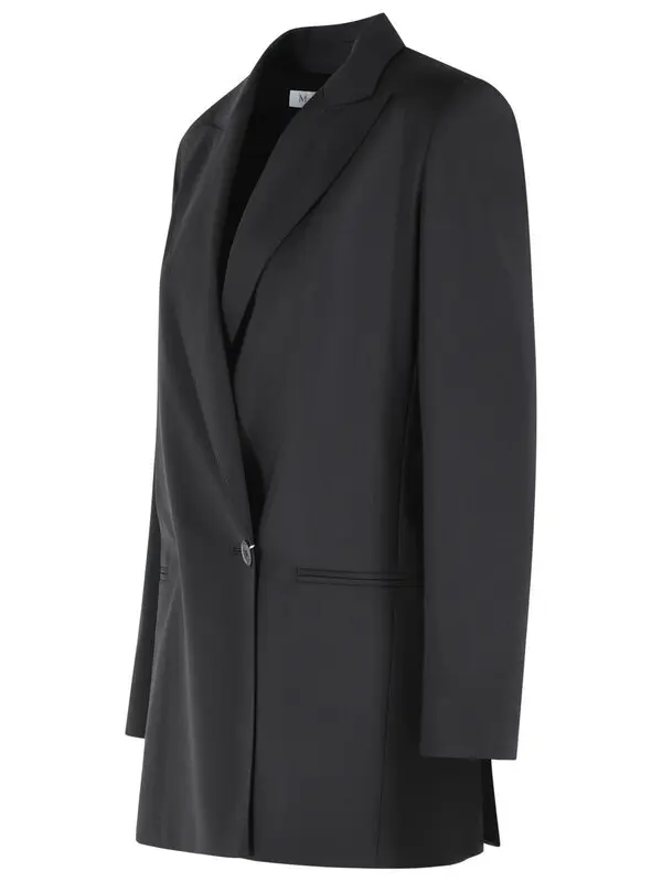 Max Mara Virgin Wool Double-breasted Blazer - Black