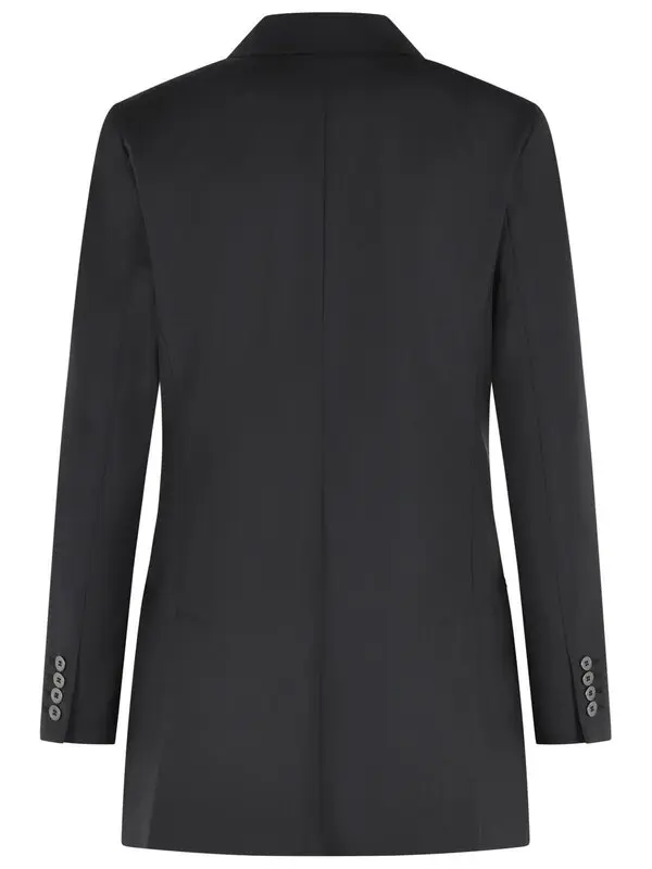 Max Mara Virgin Wool Double-breasted Blazer - Black