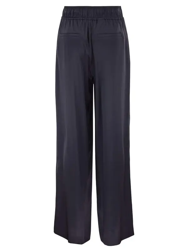 Brunello Cucinelli Track Trousers In Stretch Silk Satin - Multicolor