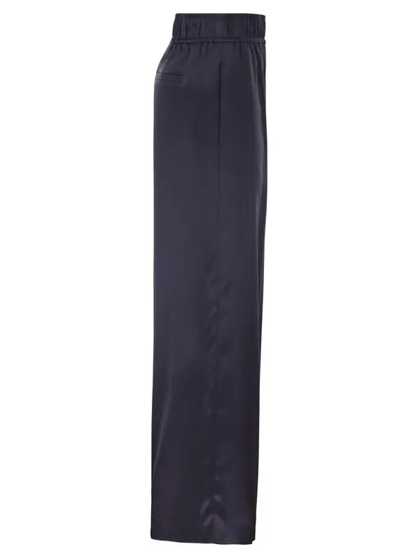 Brunello Cucinelli Track Trousers In Stretch Silk Satin - Multicolor
