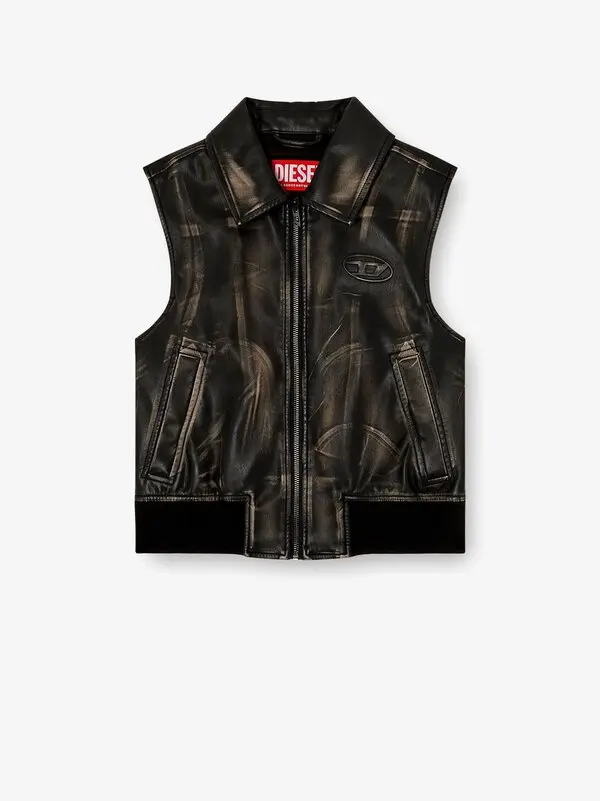 DIESEL® G-inko Faux Leather Sleeveless Jacket - Multicolor
