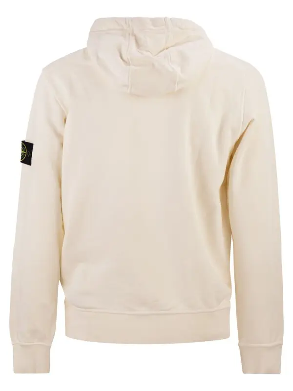Stone Island Organic Cotton Hoodie - Cream