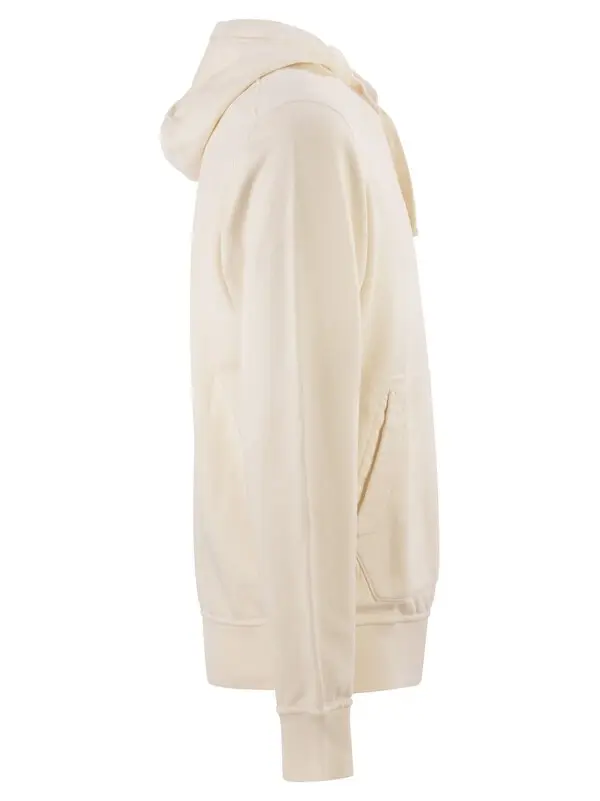 Stone Island Organic Cotton Hoodie - Cream