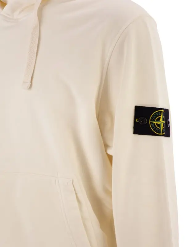 Stone Island Organic Cotton Hoodie - Cream