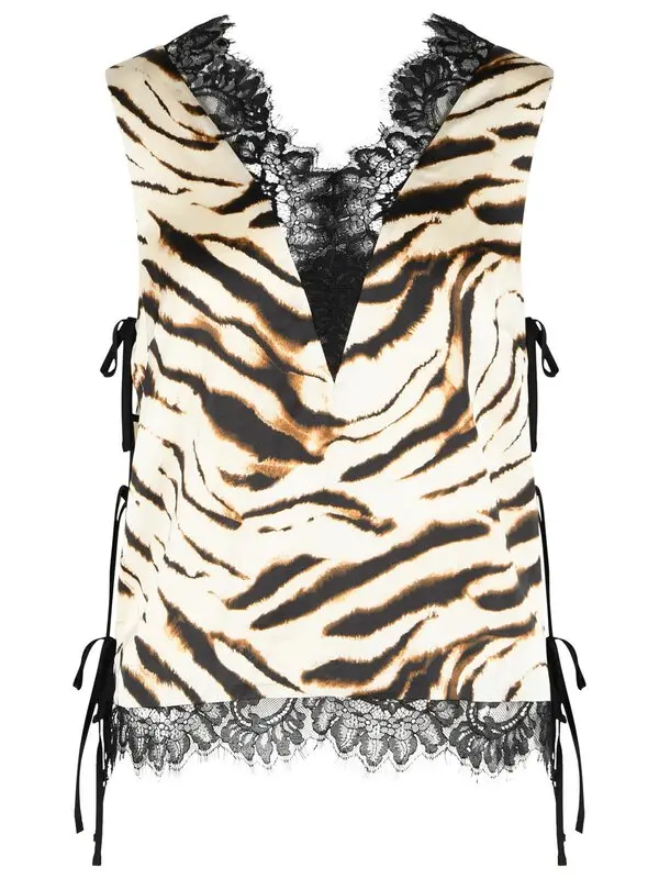 GANNI Ivory Viscose Tank Top