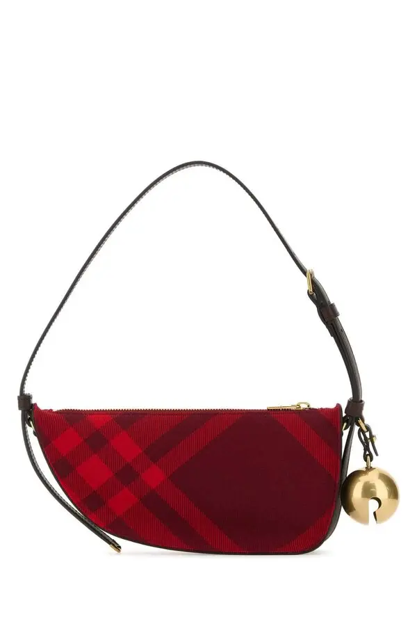 Burberry Embroidered Canvas Mini Shield Shoulder Bag