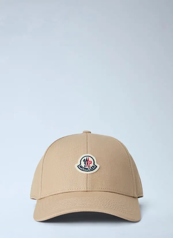 Moncler Logo Embroidered Cap - Cream