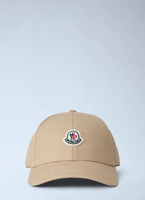 Moncler Logo Embroidered Cap - Cream