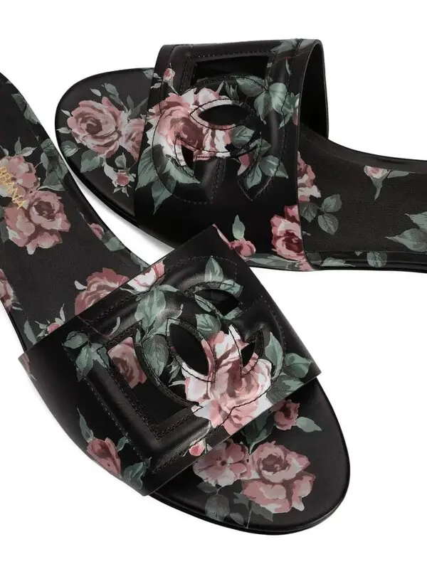 Dolce & Gabbana Floral Slide Sandals