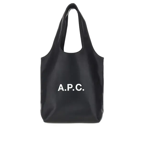 A.p.c. Faux Leather 'ninon Small' Tote Bag - Black
