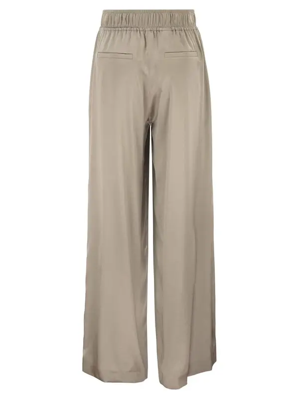 Brunello Cucinelli Stretch Silk Satin Track Trousers - Multicolor