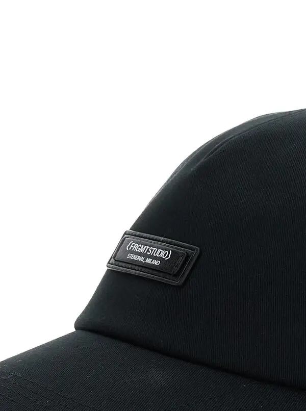Moncler Black Baseball Cap With Logo Patch On The Front In Cotton