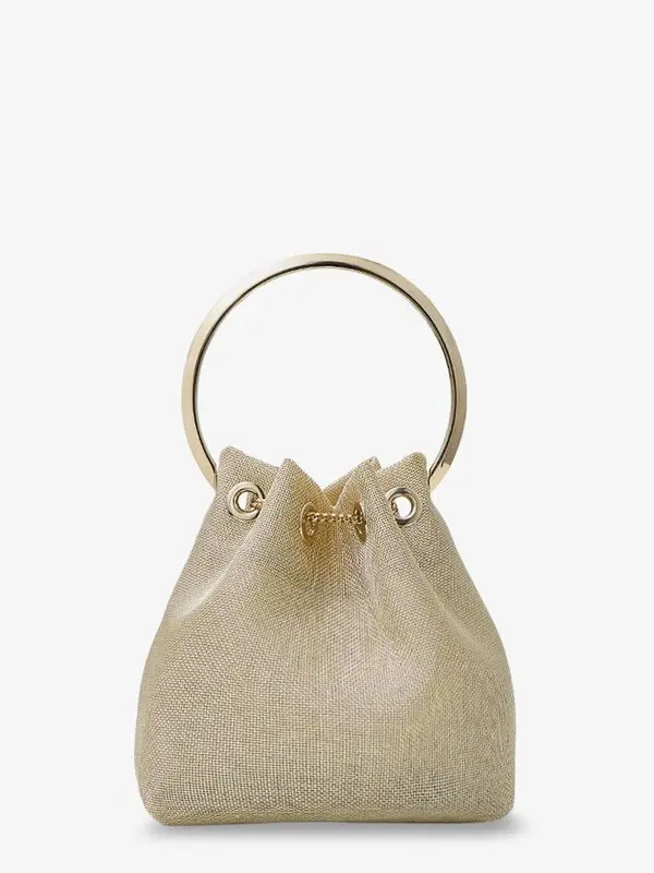 JIMMY CHOO Bon Bon Metallic Mesh Bucket Bag