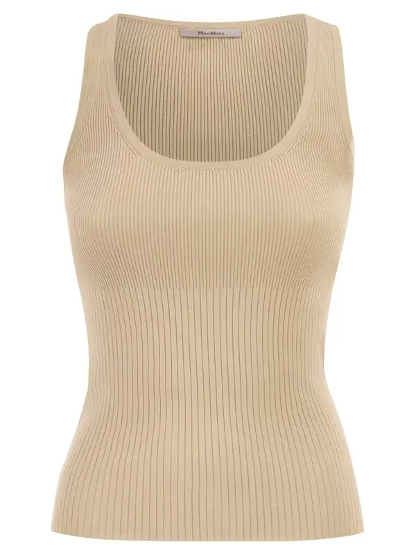 Max Mara Viscose Blend Yarn Top - Cream