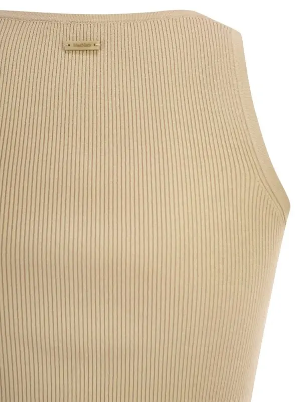 Max Mara Viscose Blend Yarn Top - Cream