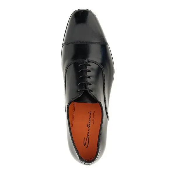 Santoni Archie Spazzolato Leather Laced Shoes