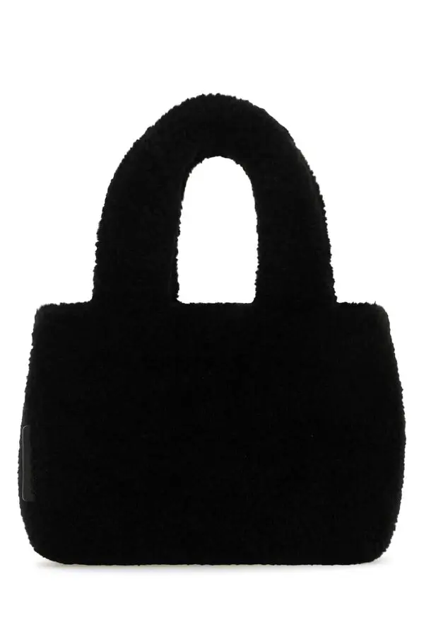 Amina Muaddi Shearling Amini Giuly Handbag - Black