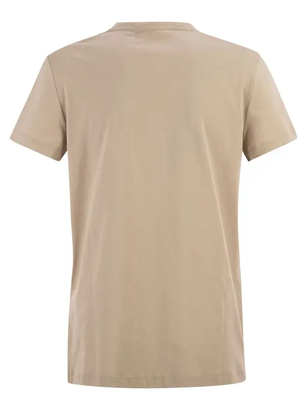 Max Mara Monogram Logo Cotton T-shirt - Cream