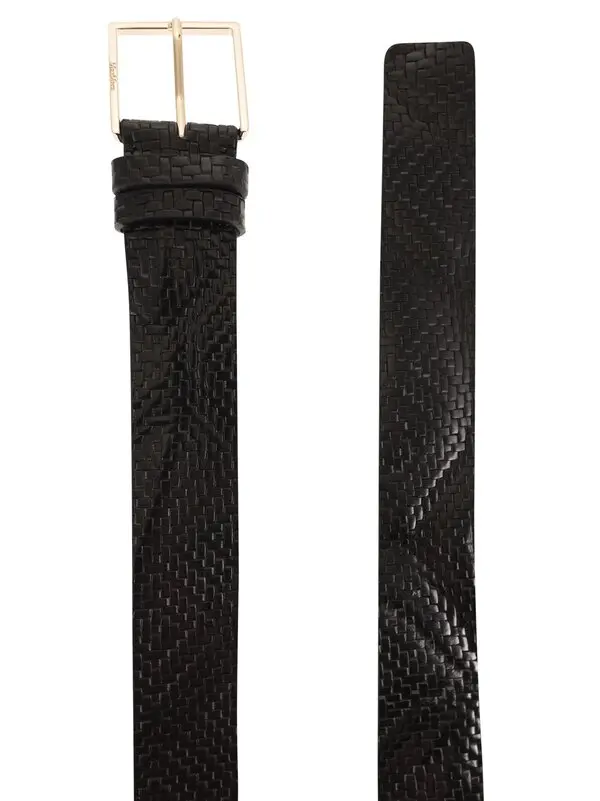 Max Mara Braided Leather Belt - Black