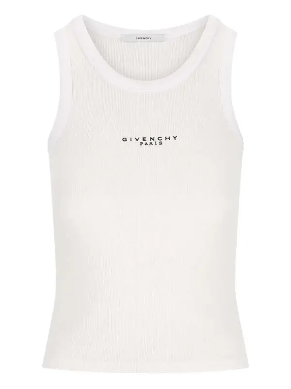 Givenchy Ribbed Tank Top With Logo - White