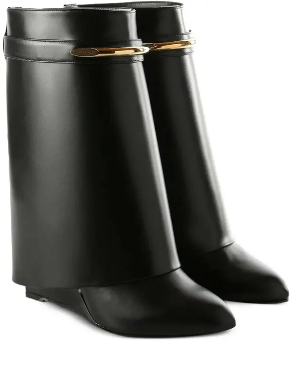 Givenchy Leather Wedge Boots - Black