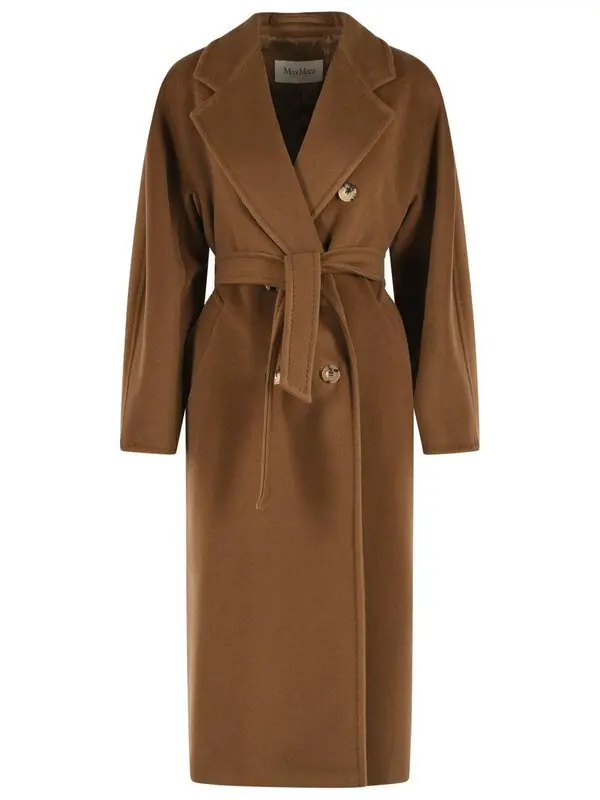 Max Mara Madame' Virgin Wool And Cashmere Coat - Brown