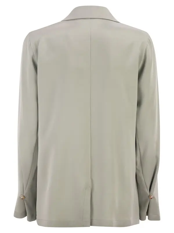 Max Mara Mxpaedo Silk Satin Shirt - Green