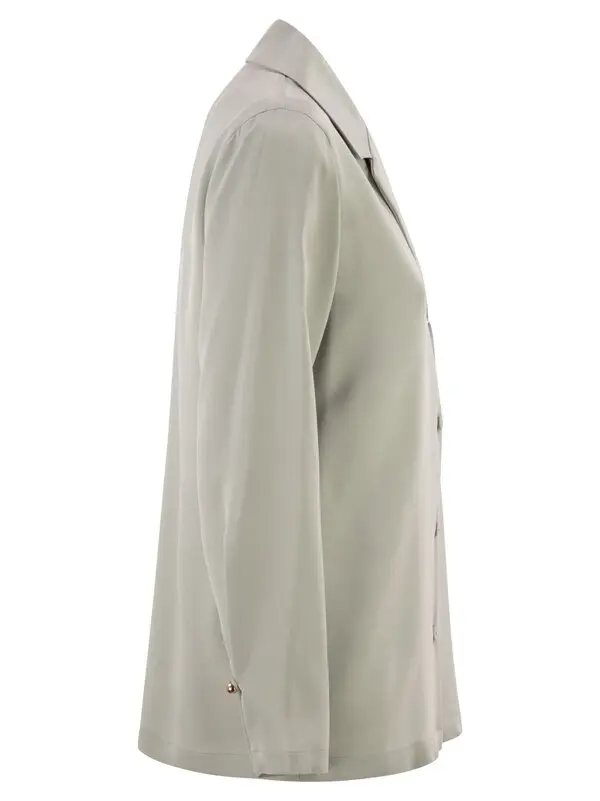 Max Mara Mxpaedo Silk Satin Shirt - Green