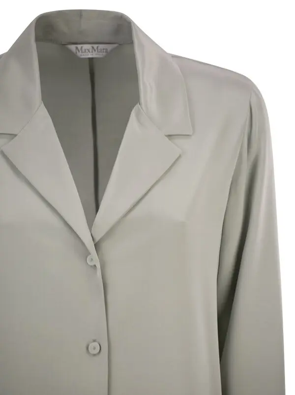 Max Mara Mxpaedo Silk Satin Shirt - Green