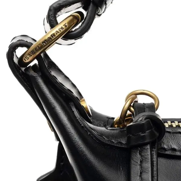 Isabel Marant Étoile Leather Oskan Moon Bag - Black