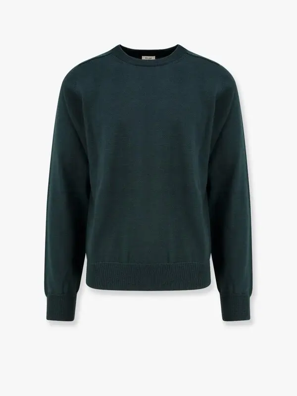 Celine Wool Sweater With Embroidered Logo On The Front - Green