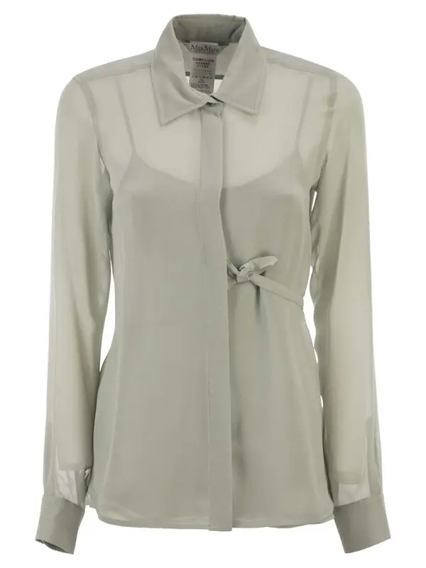 Max Mara Silk Chiffon Shirt With Matching Top - Green