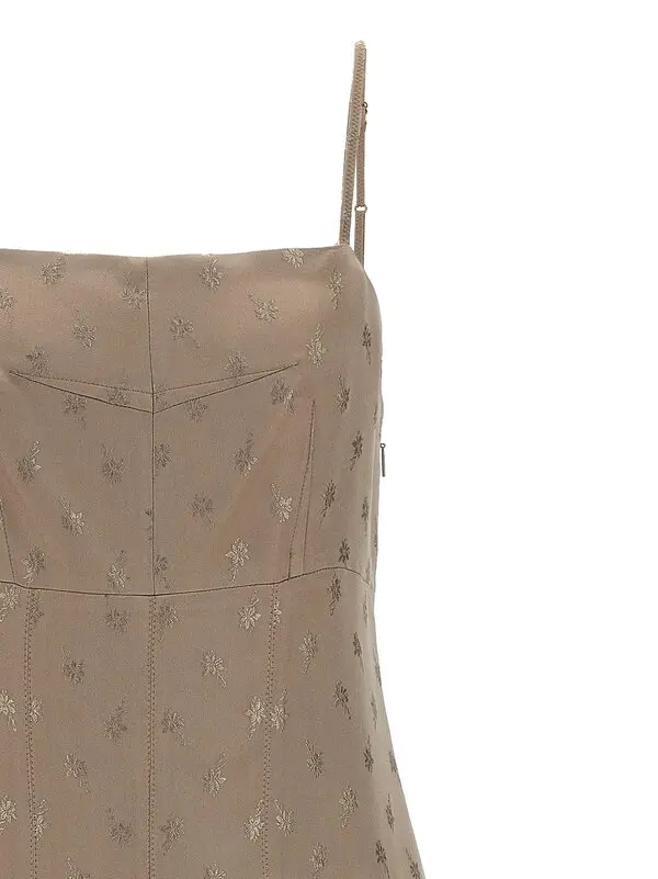 Fendi Satin Midi Dress - Gray
