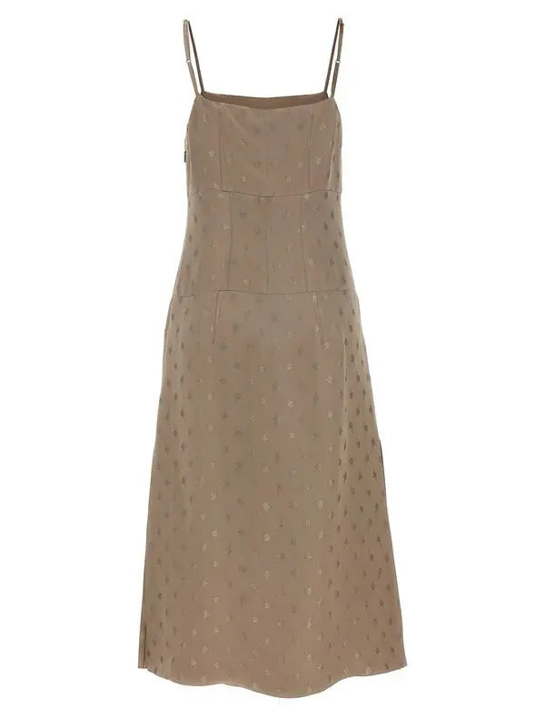 Fendi Satin Midi Dress - Gray
