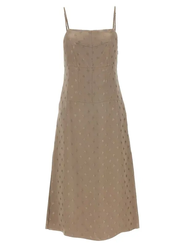 Fendi Satin Midi Dress - Gray