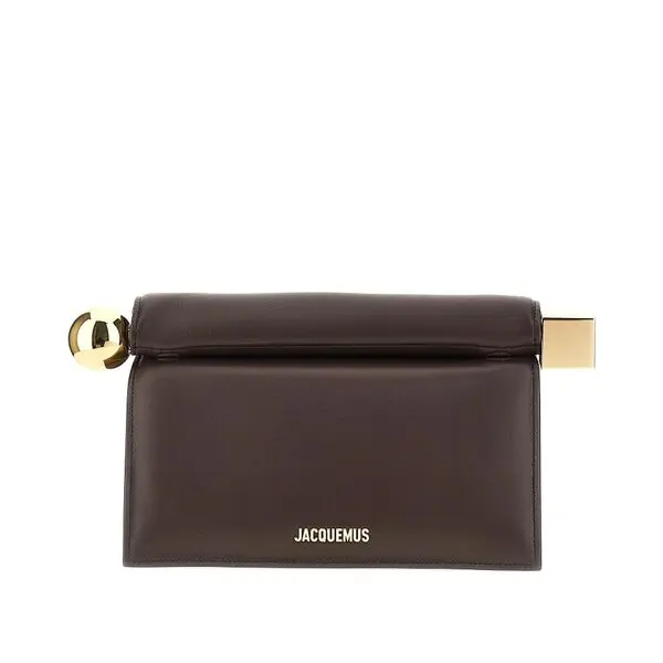 Jacquemus Nappa Leather 'rond Carré Clutch - Brown