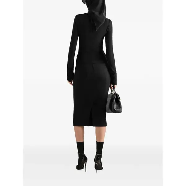 Dolce & Gabbana Fitted Crew Neck Jacket - Black