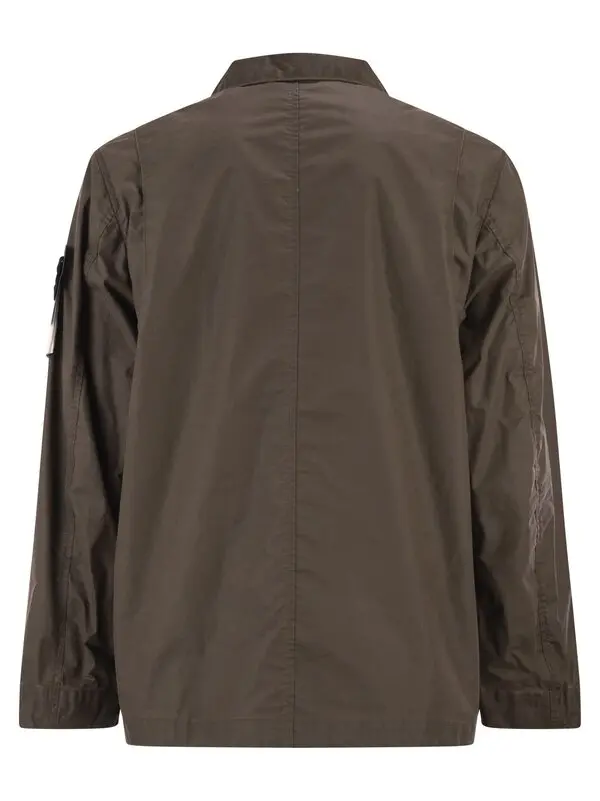 Stone Island Field Jacket With Pigmented Wax Coating