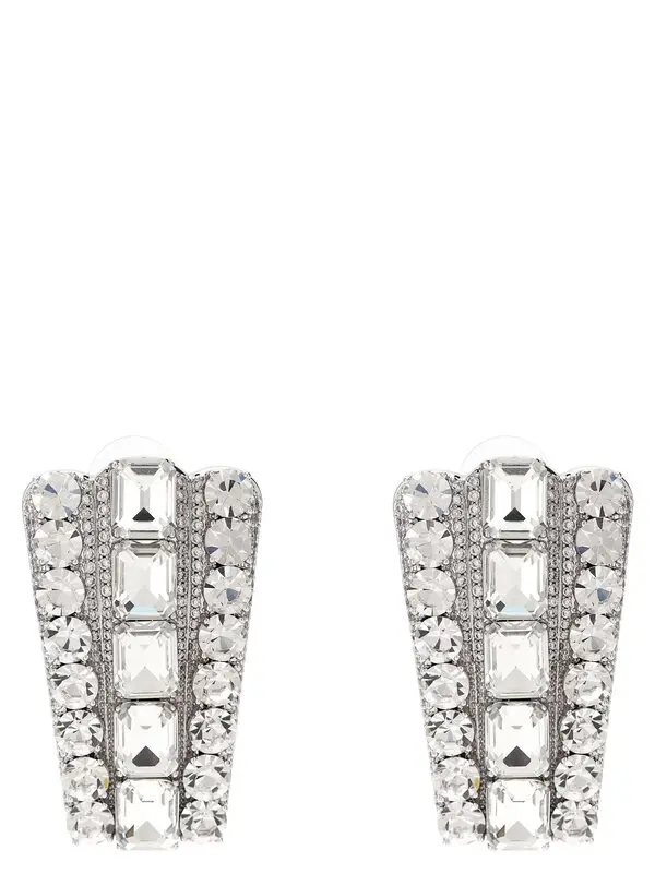 SELF-PORTRAIT Multi Crystal' Earrings - Silver