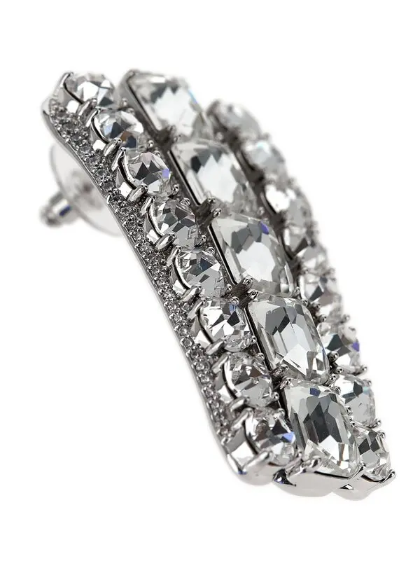 SELF-PORTRAIT Multi Crystal Earrings - Silver