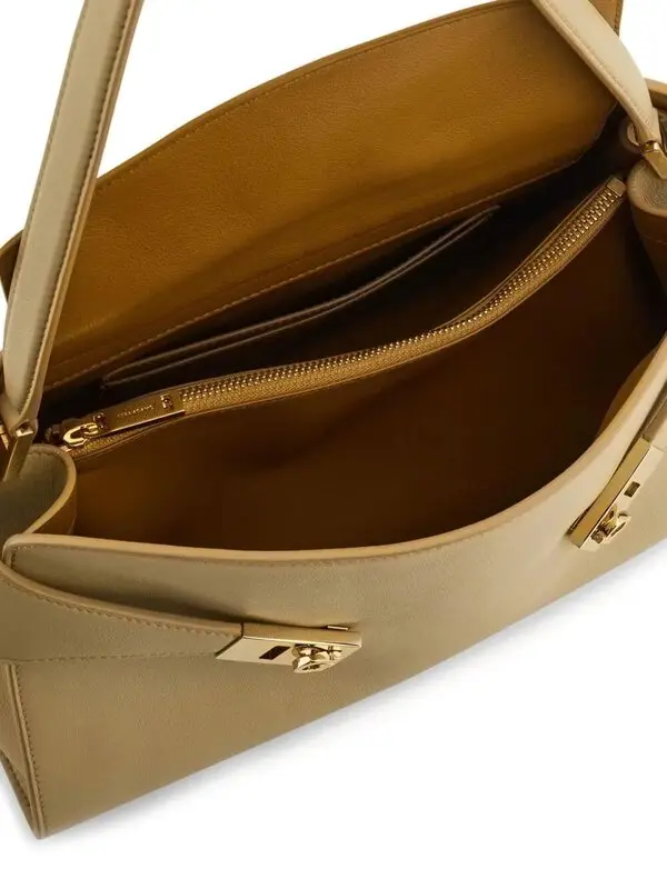 FERRAGAMO Hug Soft Medium Bicolor Shoulder Bag - Gray