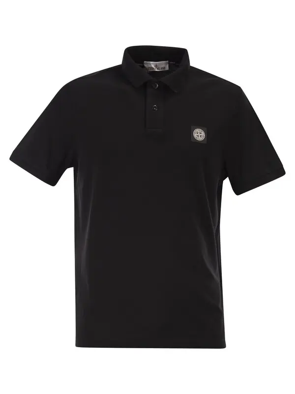 Stone Island Regular Fit Short-sleeved Polo Shirt With Compass Patch