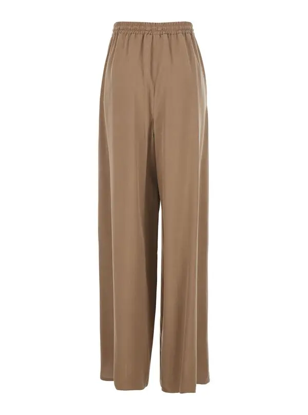 Max Mara Beige 'genero' Pants With Elastic Waist And Silk Drawstring For