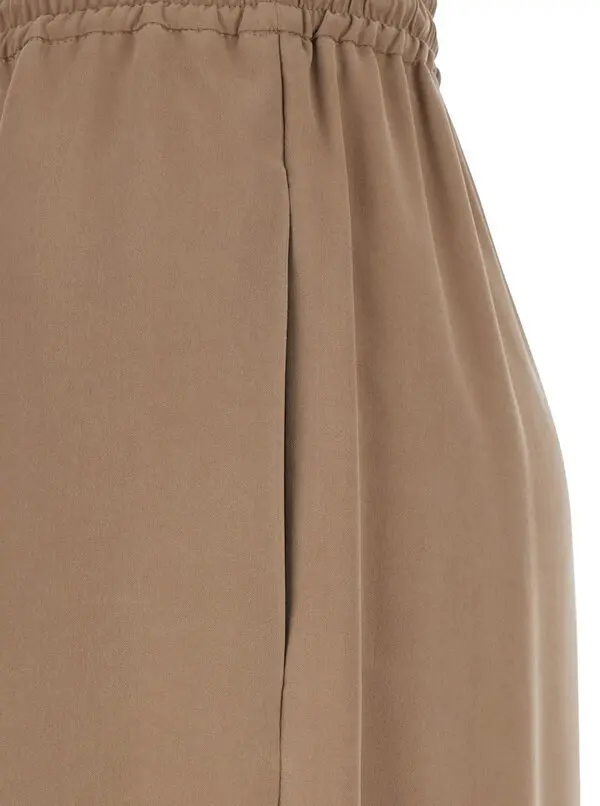 Max Mara Beige 'genero' Pants With Elastic Waist And Silk Drawstring For - Cream