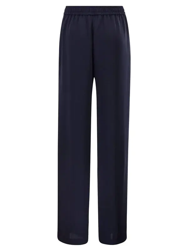 Herno Flowing Wide-leg Trousers With Drawstring - Blue