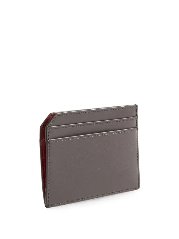 Saint Laurent Open Card Case In Two-tone Smooth Leather