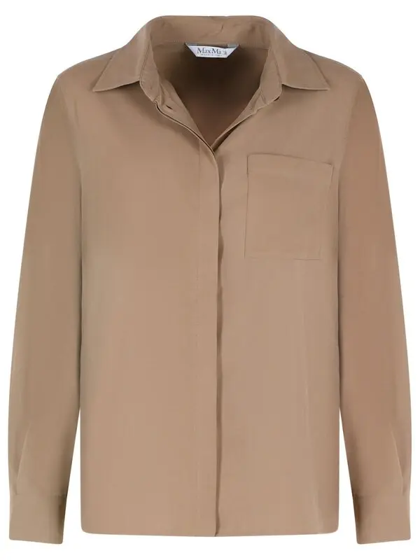 Max Mara Iamese' Hazelnut Silk Tela Shirt