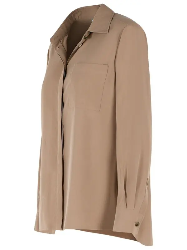 Max Mara Iamese' Hazelnut Silk Tela Shirt